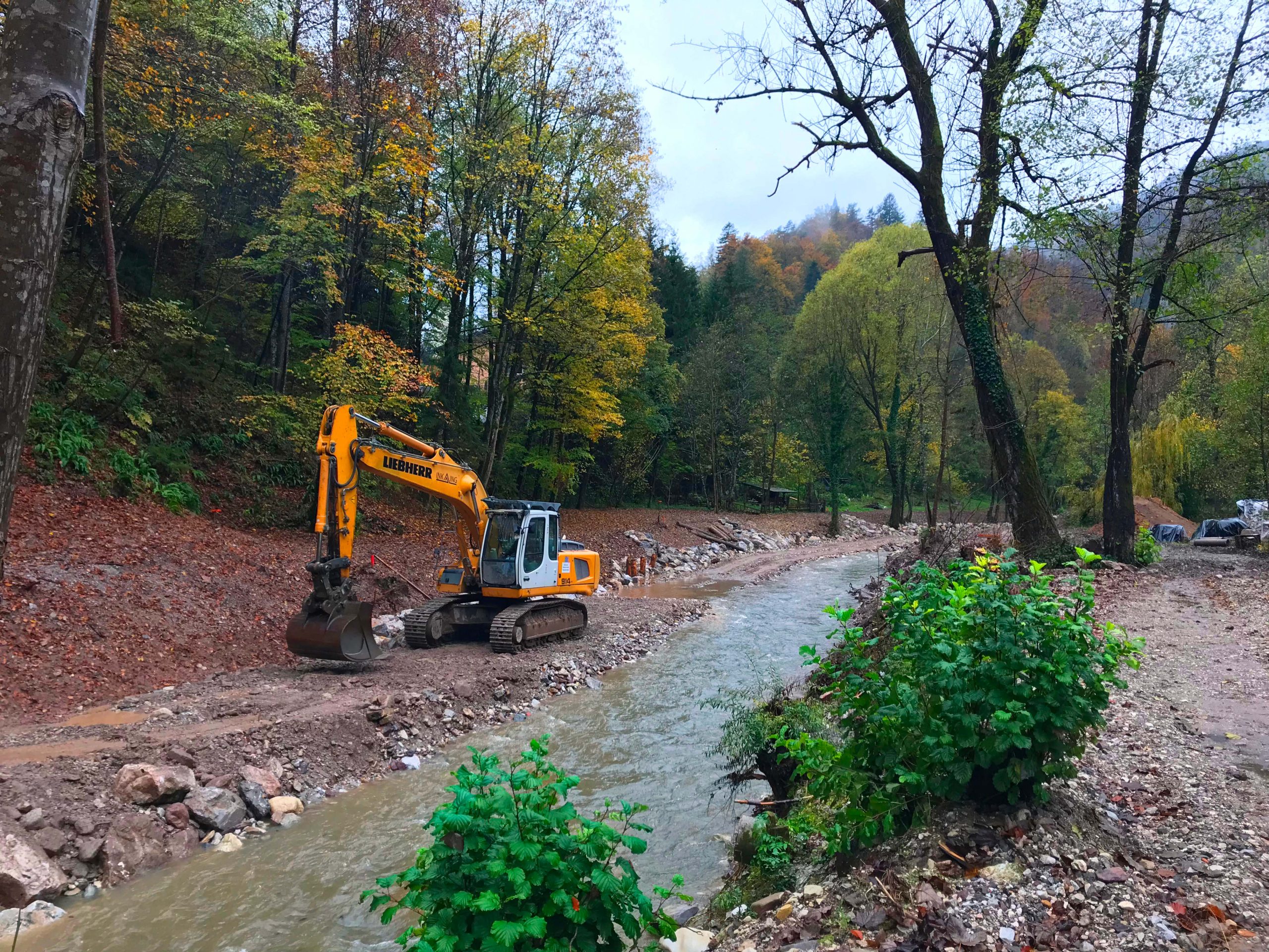 Napredovanje gradbenih del v Polhovem Gradcu - Gradaščica